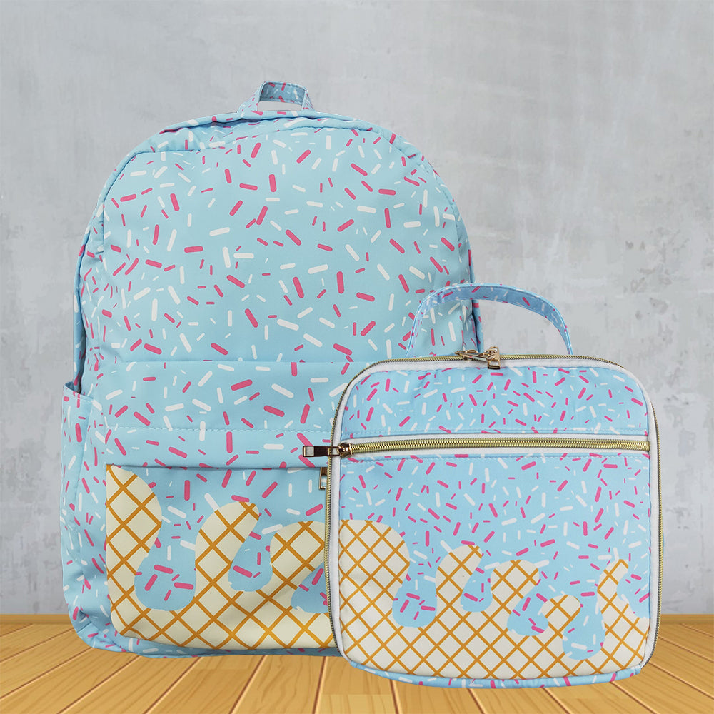 Sibling Blue Ice Cream Drip School Backpack Bag and Lunch Box ） – Yiwu ...