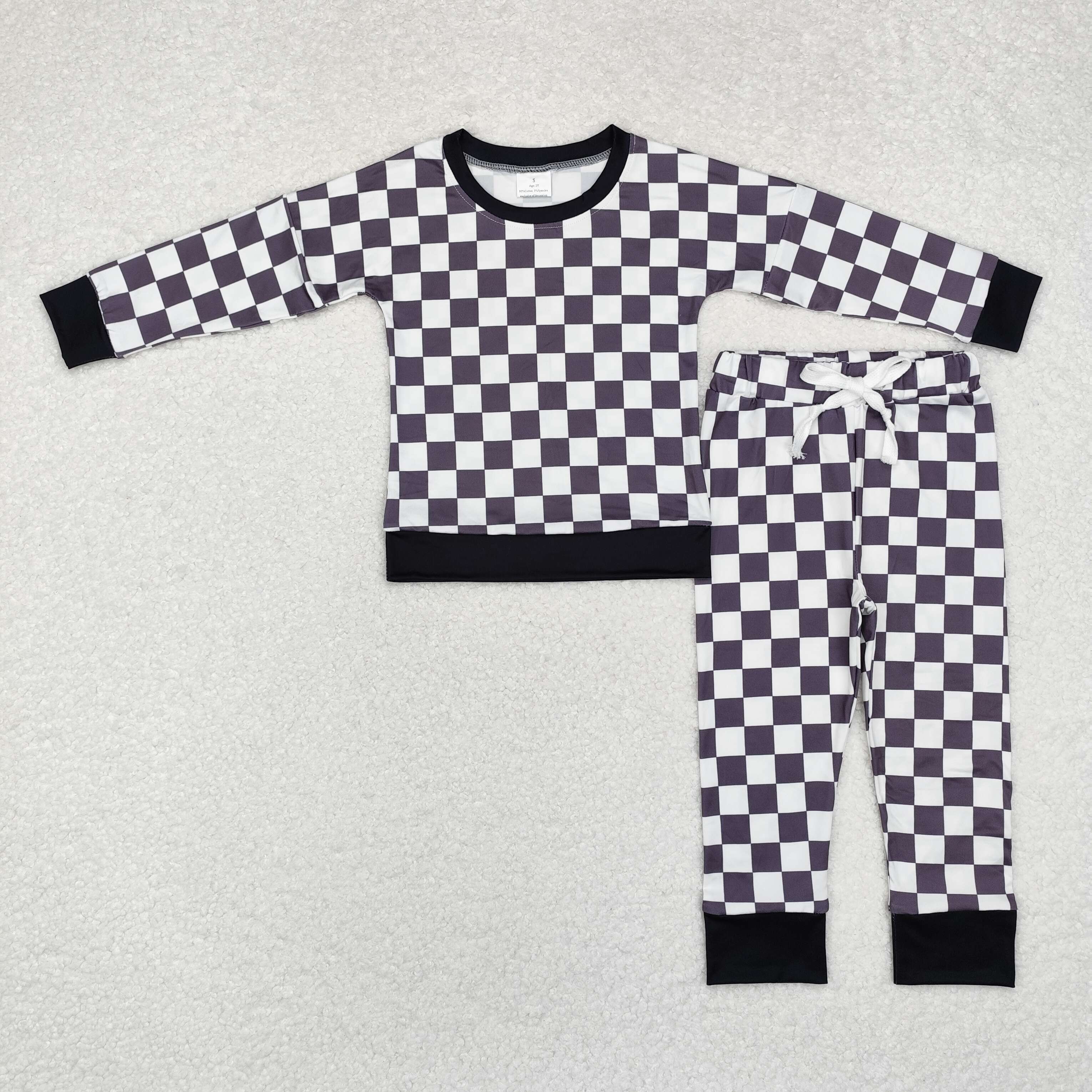 Baby Boys Black Checker Long Sleeve Pajama Set – Yiwu Yifan Apparel Co Ltd