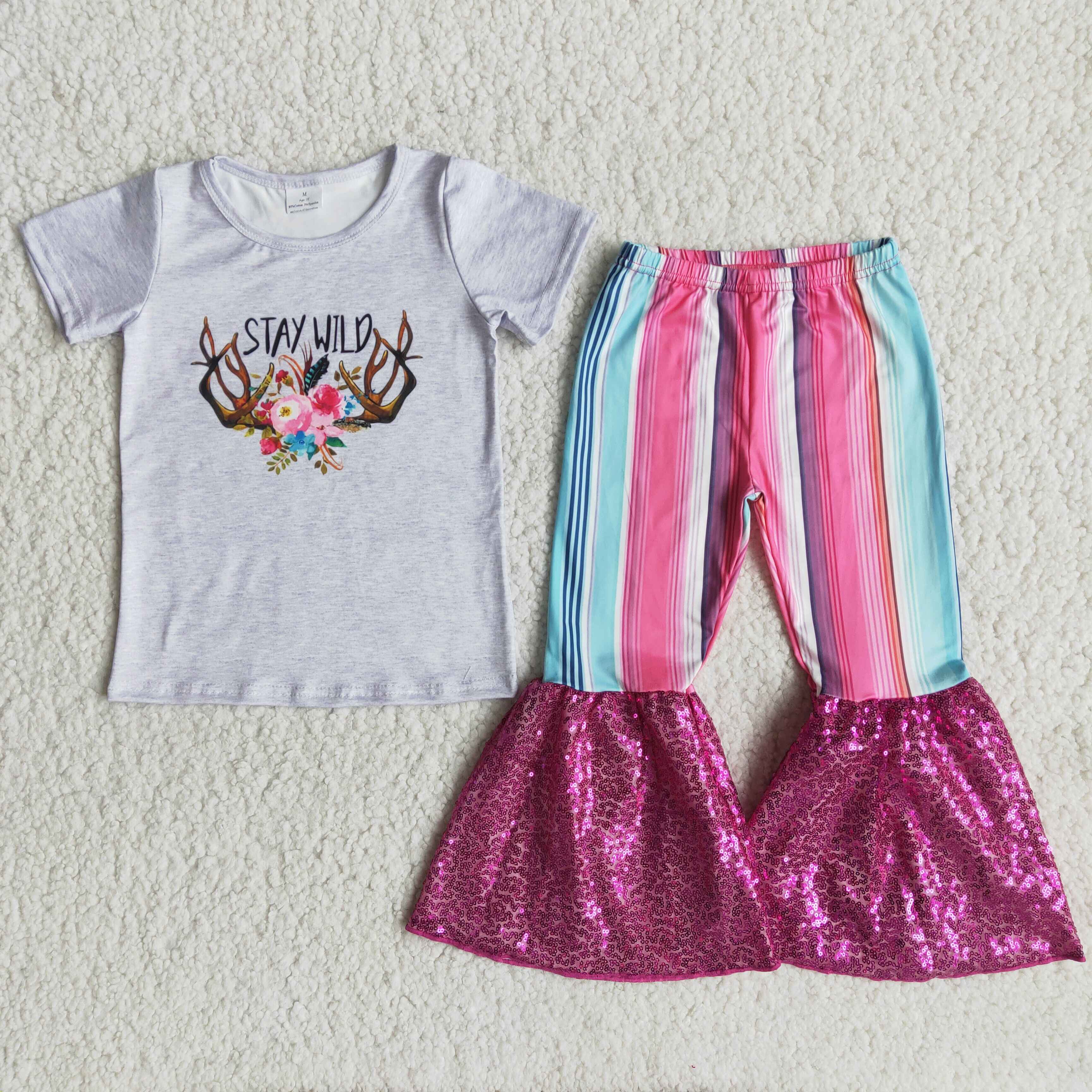 C5-24 Baby Girls Stay Wild Clothing Set – Yiwu Yifan Apparel Co Ltd