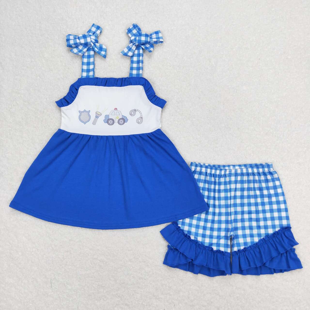 GSSO0717 Summer Baby Girls Police Car Shorts Outfit – Yiwu Yifan ...